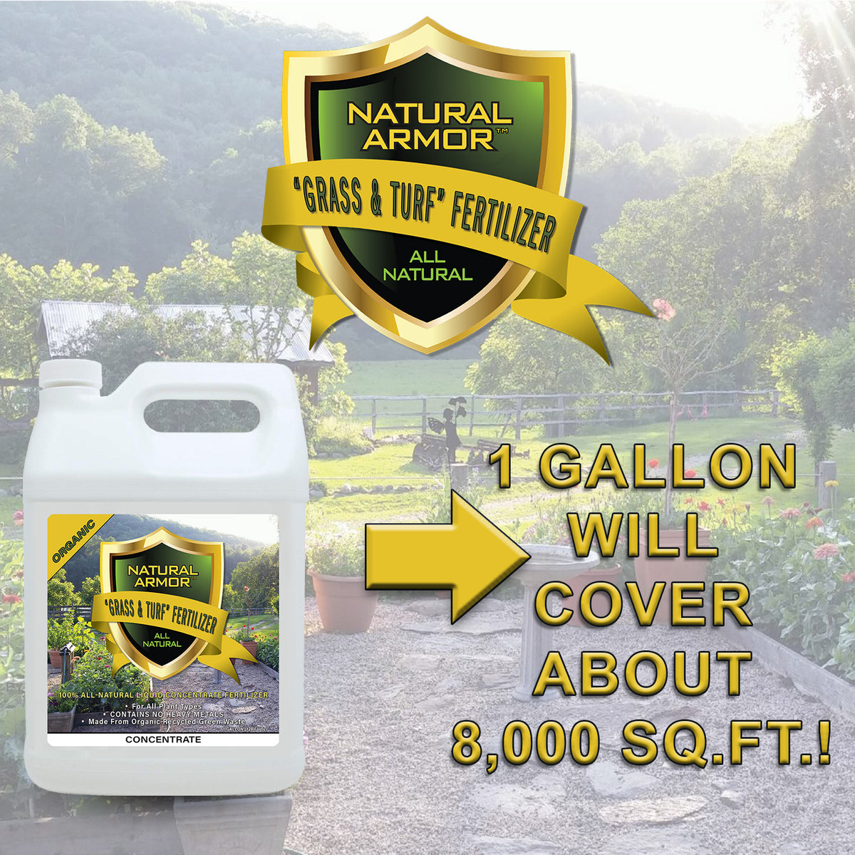 CONCENTRATE Lawn Fertilizer Grass & Turf Builder GALLON – Natural Armor