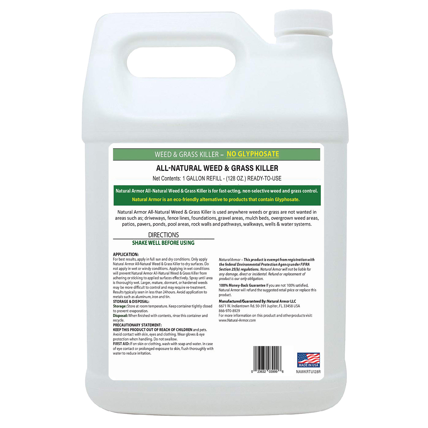 Natural Armor All-Natural Weed Killer - GALLON Refill (128 oz.)