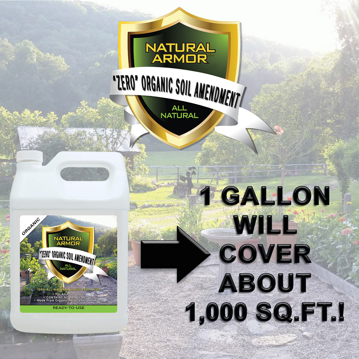 Ready to Use Zero Fertilizer Soil Amendment GALLON – Natural Armor